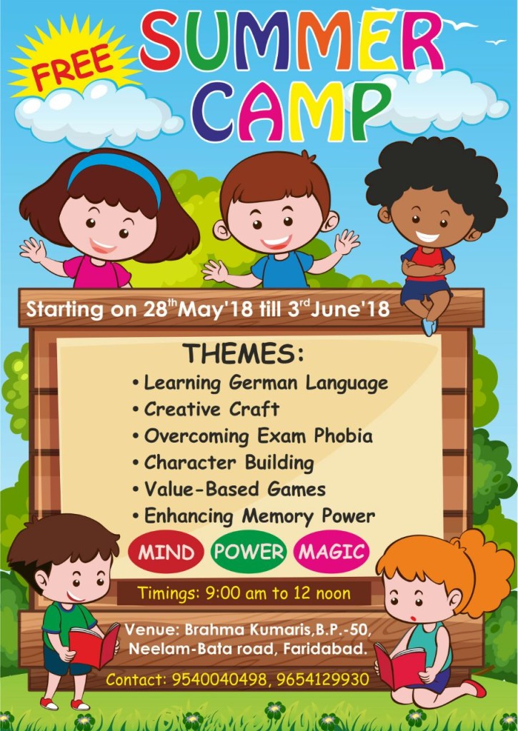 Free Summer Camp, Brahma Kumaris Center, NIT Faridabad – BrahmaKumaris ...